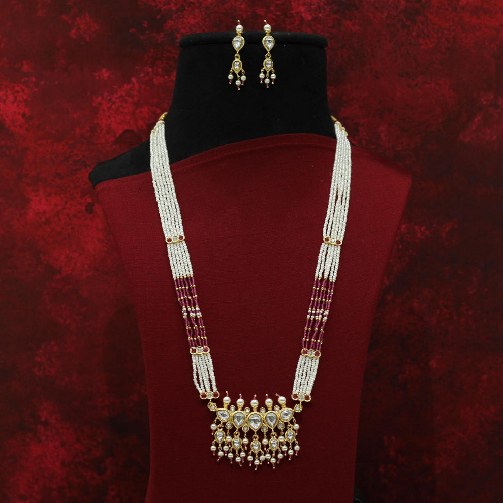 MOTI LONG NECKLACE SET – Aditya Art Jewellery